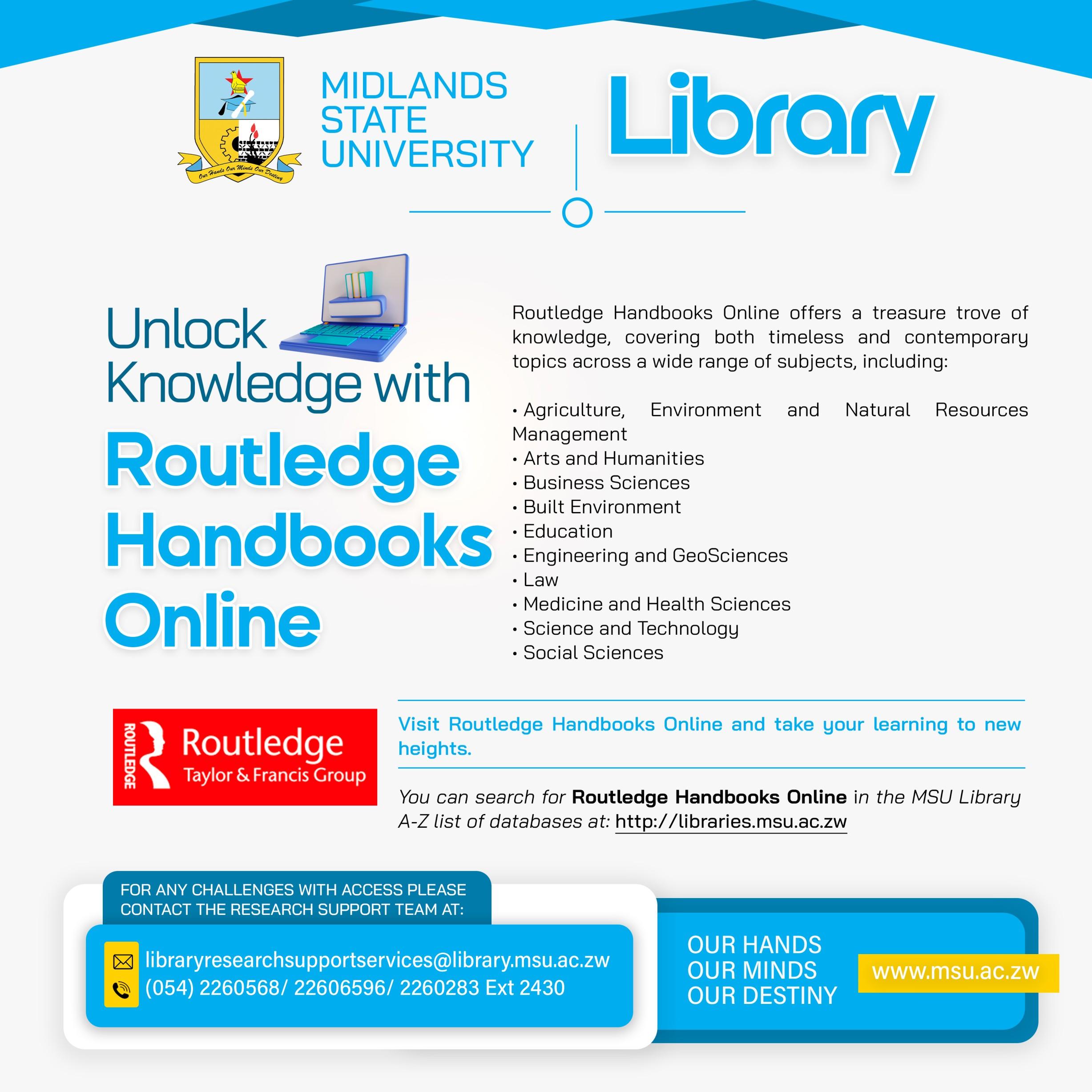 Routledge Handbooks Online - Midlands State University Libraries